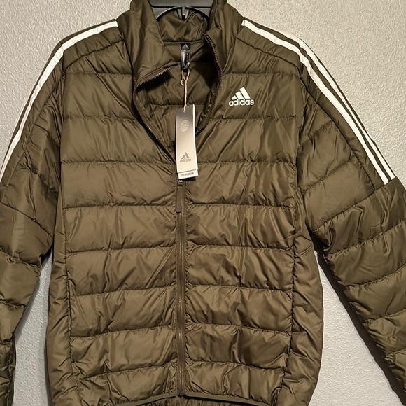 adidas | Jackets & Coats | Adidas Mens Olive Puffer Jacket | Poshmark